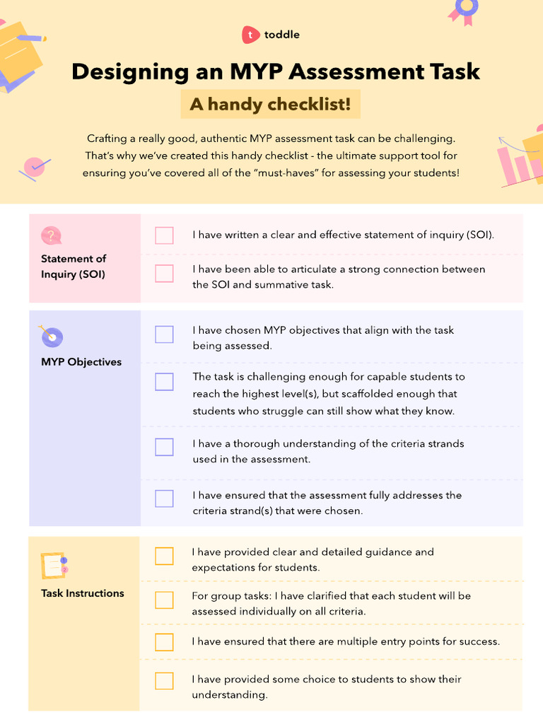 Designing An MYP Assessment Task - A Handy Checklist! | PDF | Rubric ...