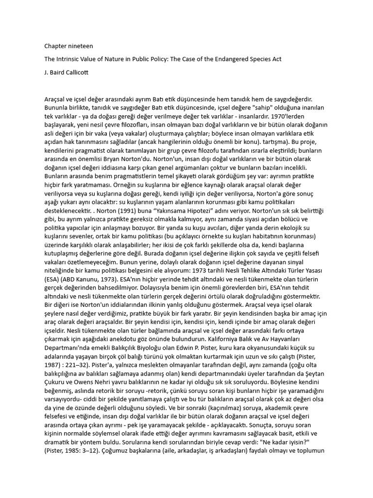 TR J. Baird Callicott | PDF