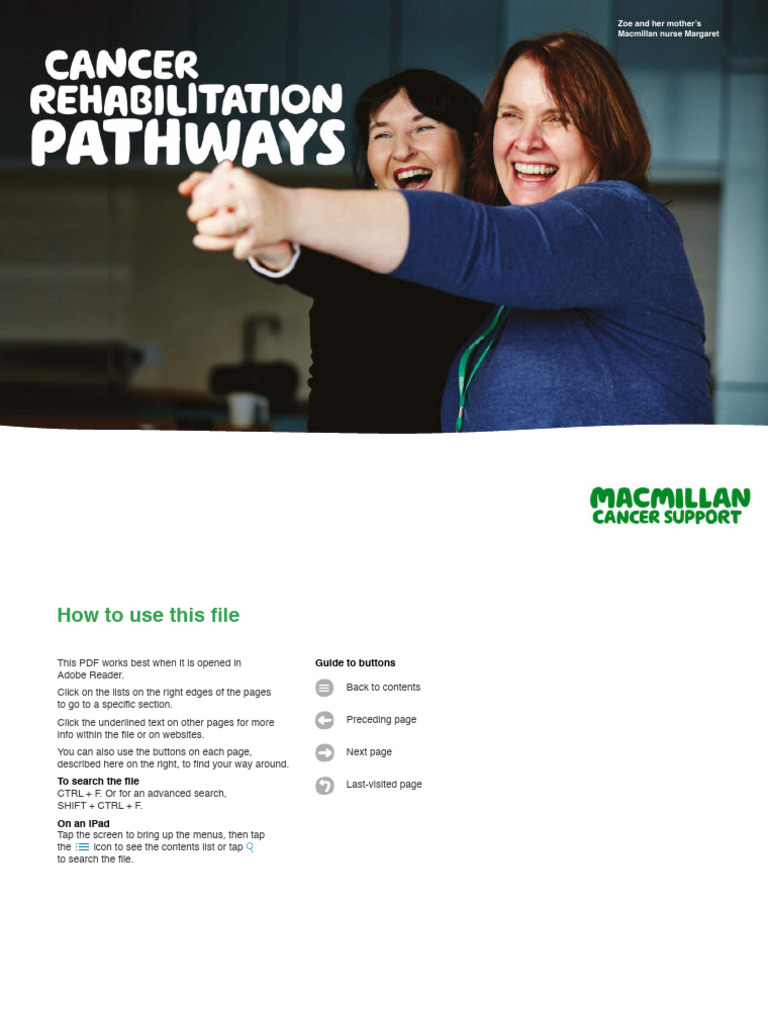 Macmillan Cancer Rehabilitation Pathways Pdf Physical Therapy