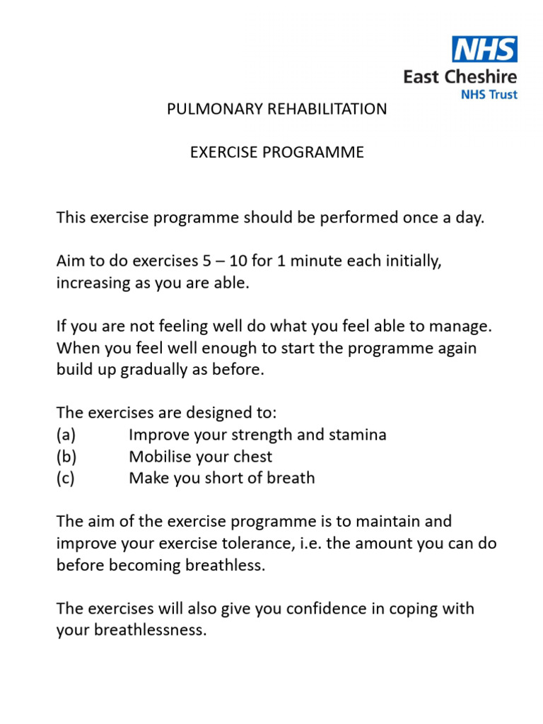 Home Pulmonary Rehab Exercise Guide | PDF | Language Arts & Discipline