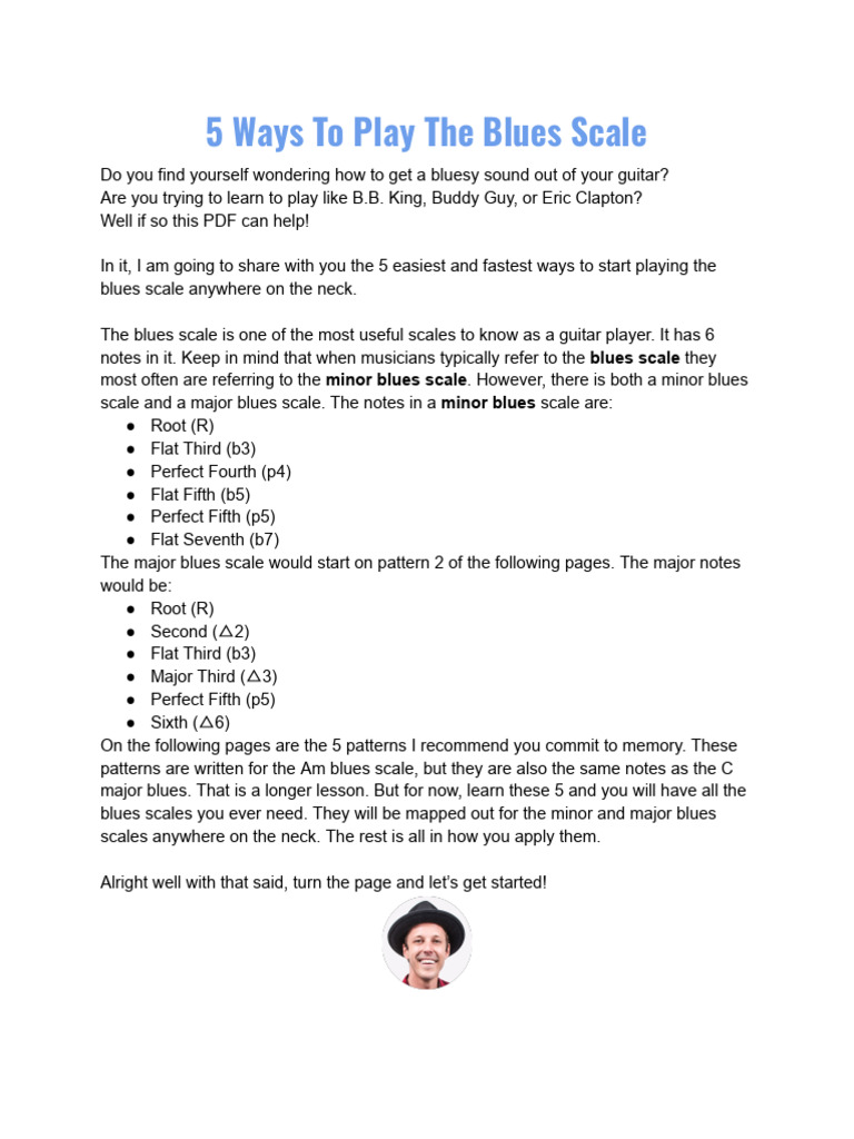 5 Ways To Play The Blues Scale Guide | PDF | Blues | Scale (Music)