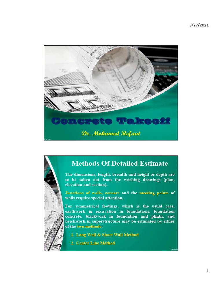 3 - Concrete Take-Off | PDF | Length