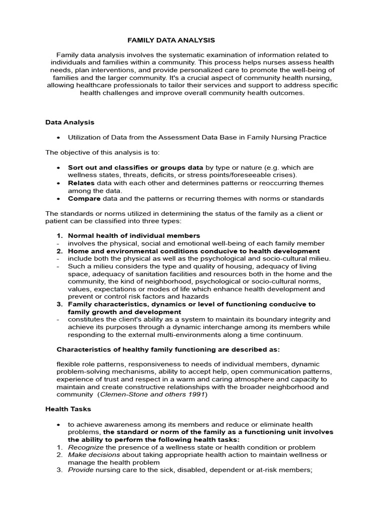 Family Data Analysis | PDF | Nursing | Medicine