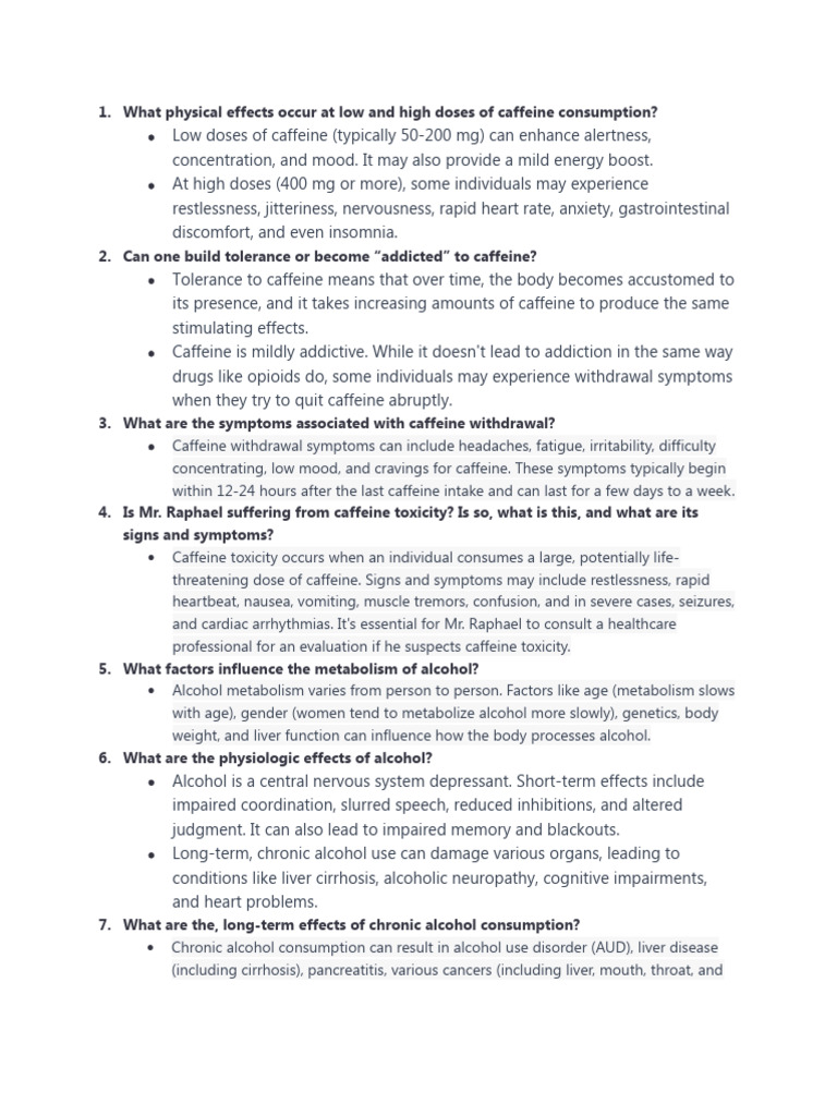 PHARM Prep Questions | PDF | Caffeine | Alcoholism