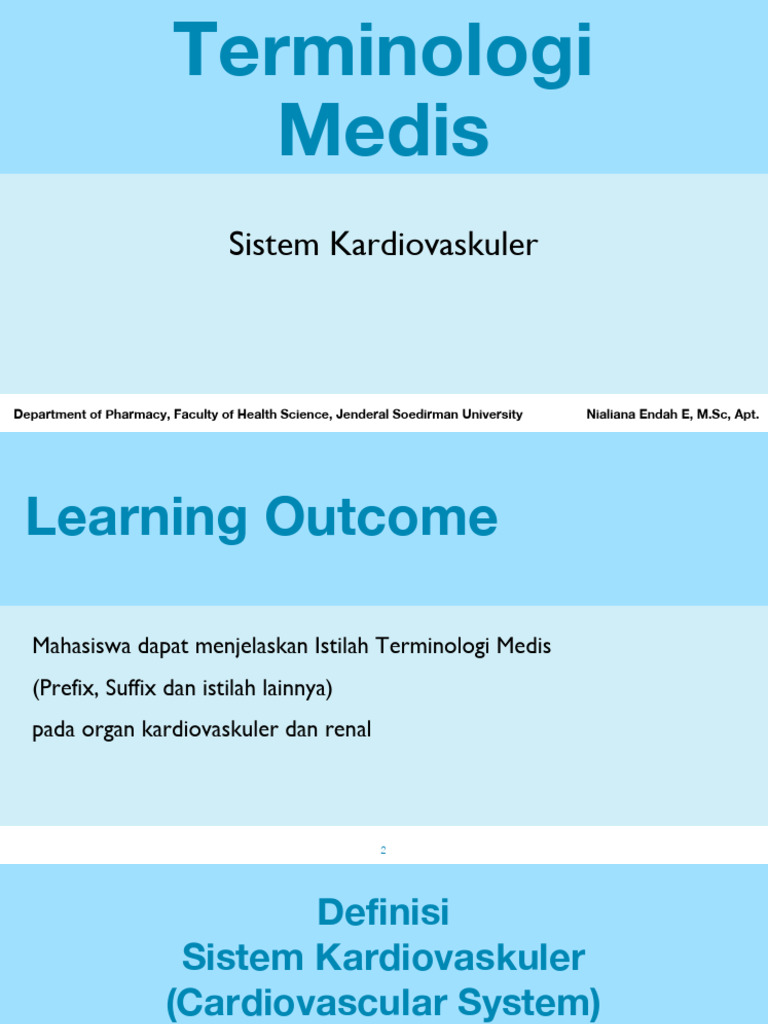 Materi Terminologi Medis Sistem Kardiovaskuler | PDF