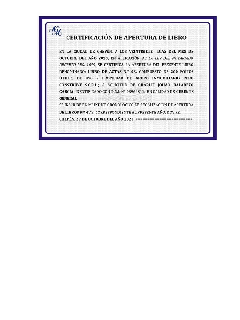 Libro de Actas | PDF
