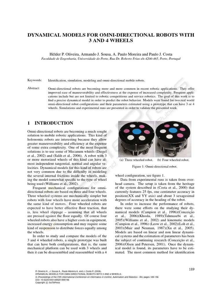Dynamical Models For Omni Directional Robots With Pdf Electric Motor Rotation Around A