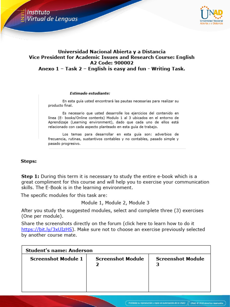 Anexo 1 - Task 2 - English Is Easy and Fun Writing Task | Download Free PDF | Noun | Linguistic ...