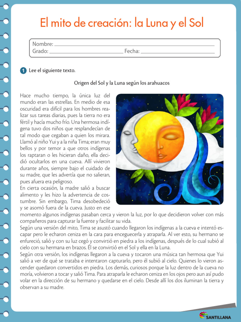 El Mito de Creacion La Luna y El Sol | PDF | Mitos de la creación | Dom