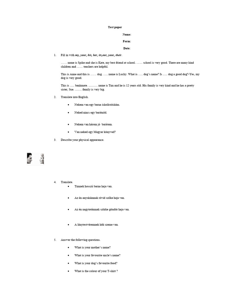 English Language Test Paper | PDF