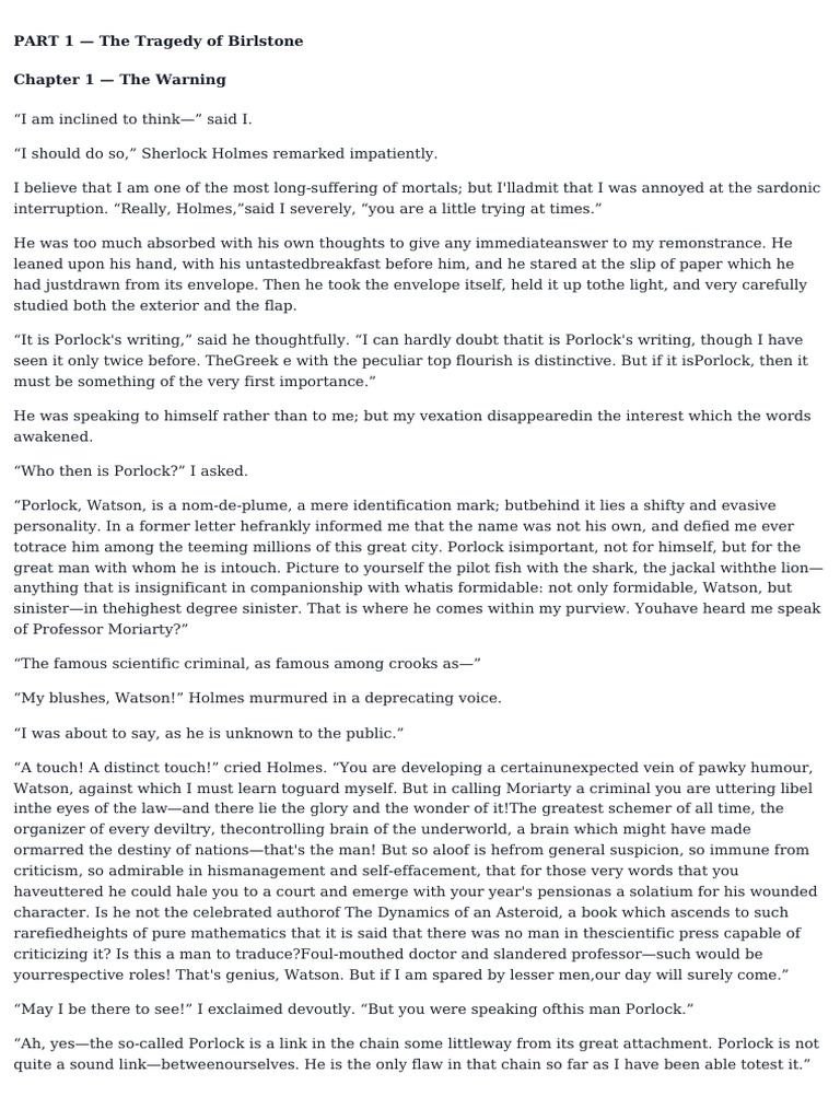 The Valley of Fear | PDF | The Valley Of Fear | Professor Moriarty