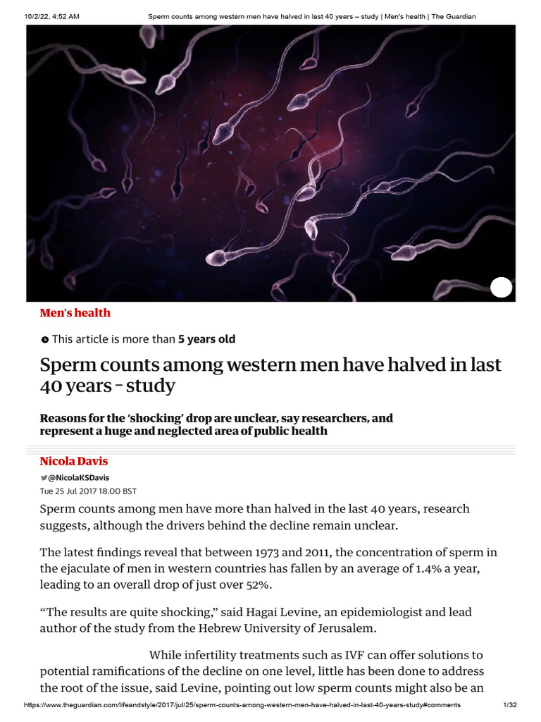 Sperm Counts Among Western Men Have Halved in Last 40 Years - Study - Men's Health - The ...