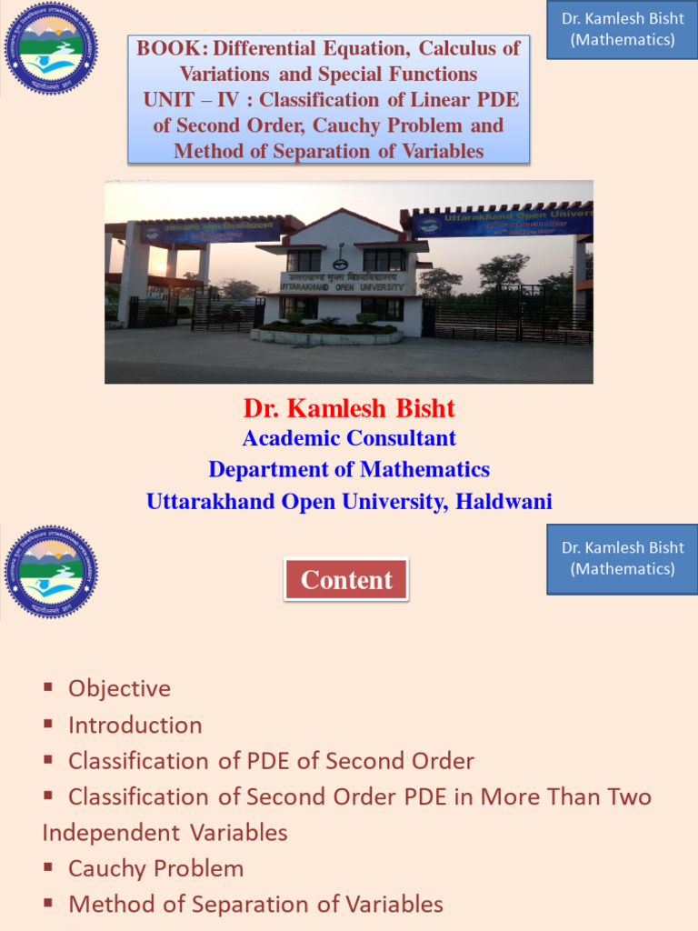 Differential Equation Calculus Of Variation And Special Function Pdf Partial Differential