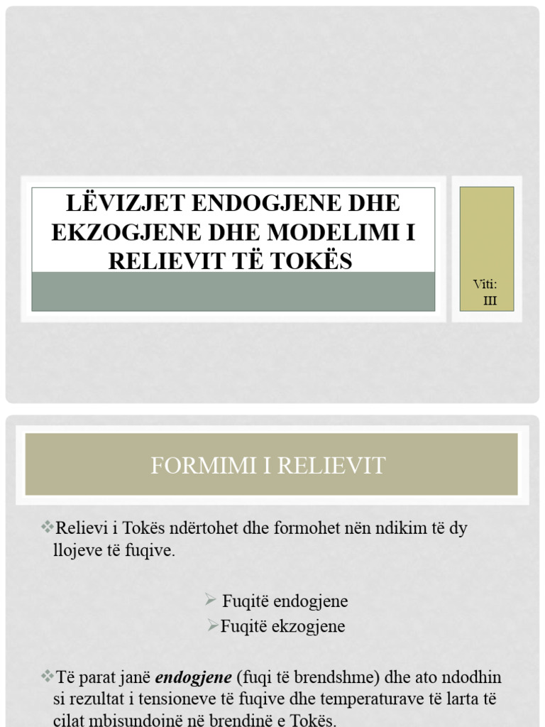 Levizjet Endogjene Dhe Egzogjene | PDF