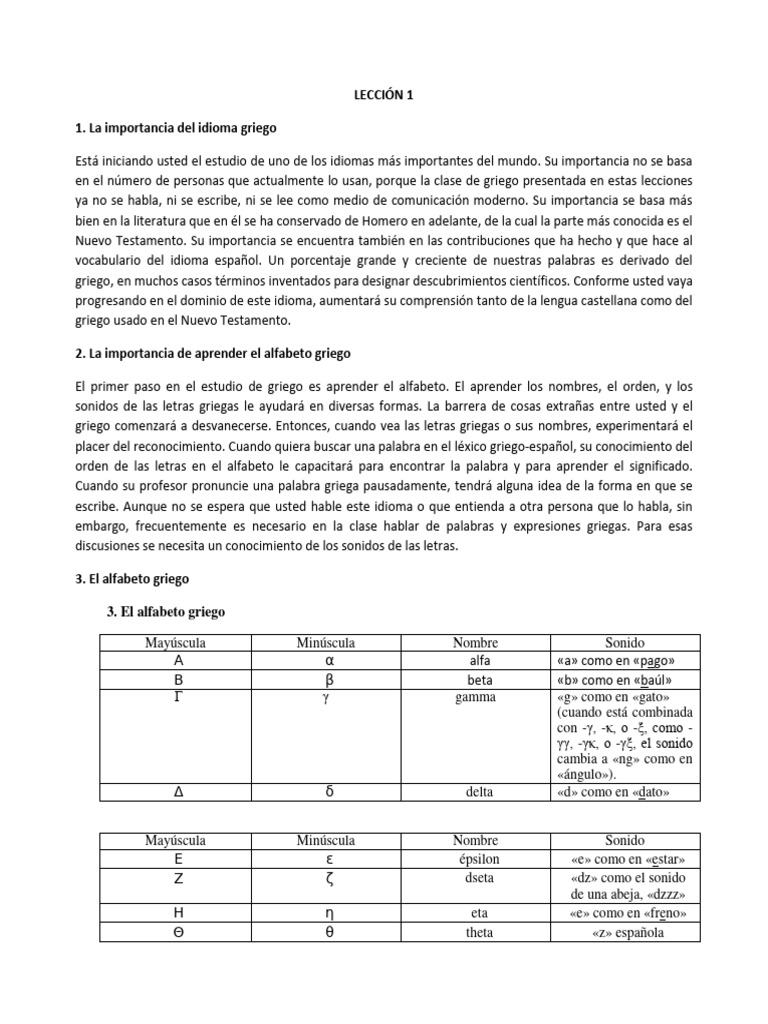 Introducción al Alfabeto Griego | PDF | Consonante | Alfabeto griego