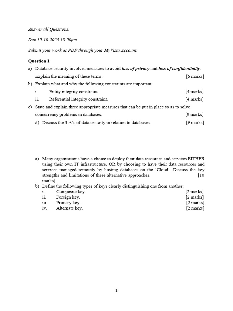 Database Security and Integrity Guide | PDF | Computers | Technology ...
