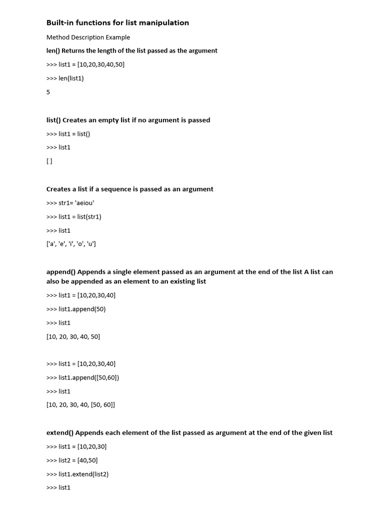 Class XI Python List | PDF | Computing | Algorithms And Data Structures
