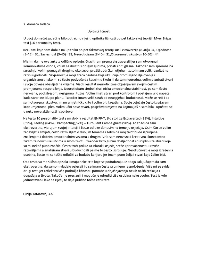 Testovi Ličnosti | PDF
