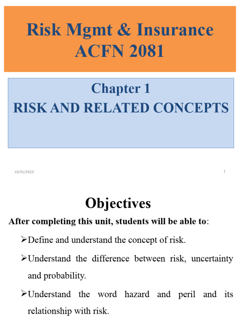 Chapter1& 2-Risk MGMT & Insurance | PDF | Risk | Risk Management