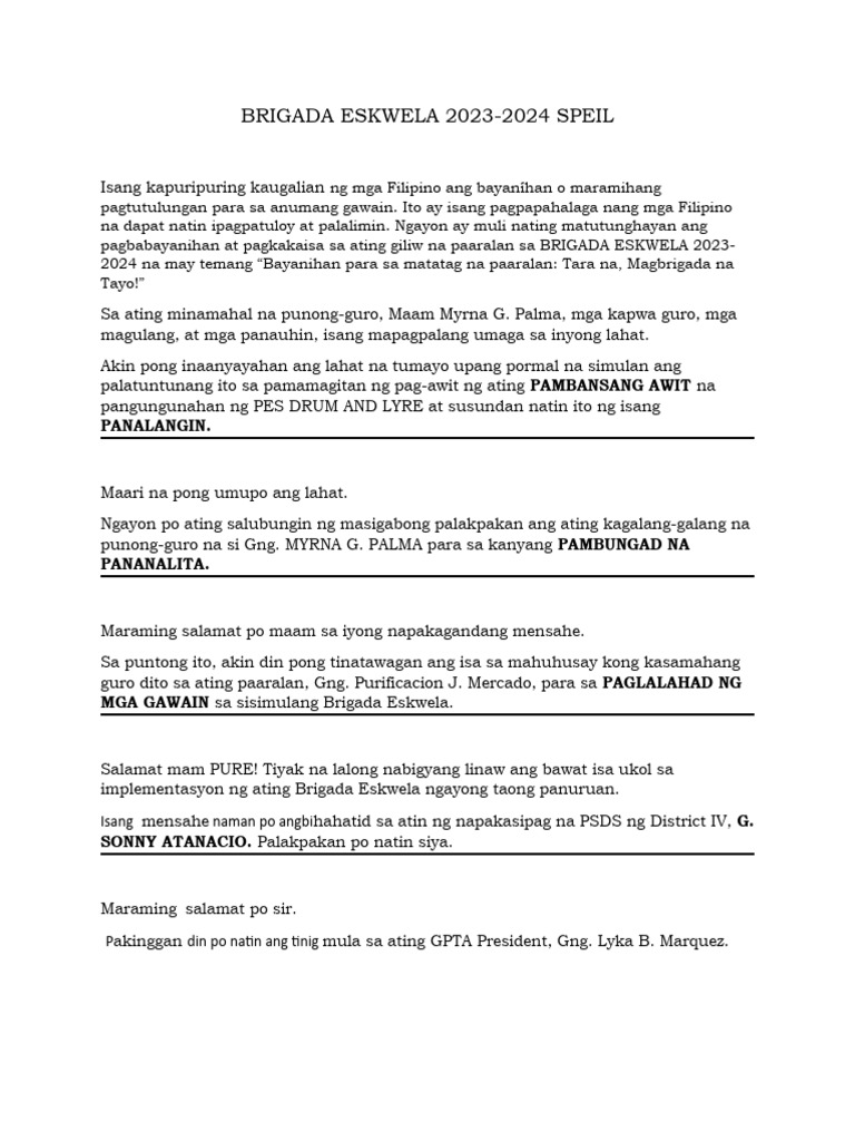 Brigada Eskwela 2023 | PDF