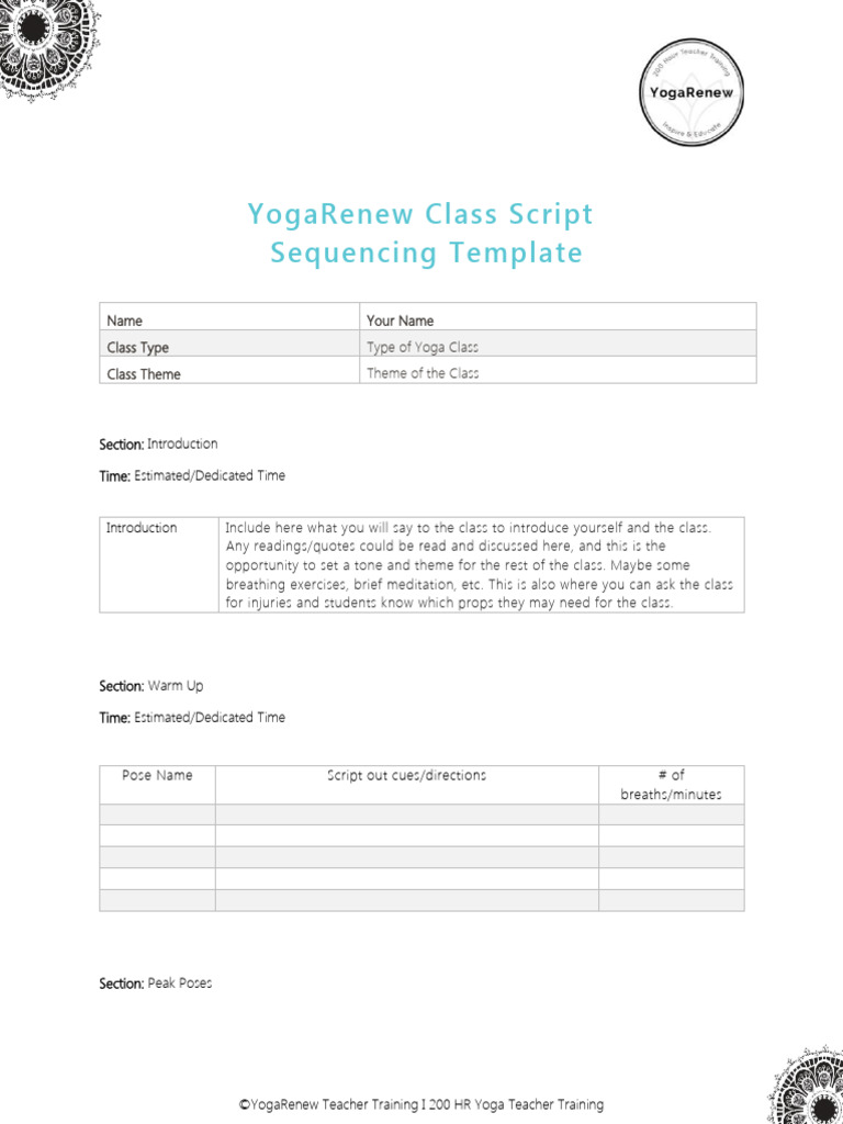 Class Script Sequencing Template | PDF Class Script Sequencing Template | PDF