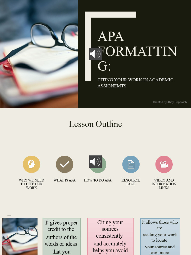 APA Formatting Lesson | PDF | Citation | Apa Style