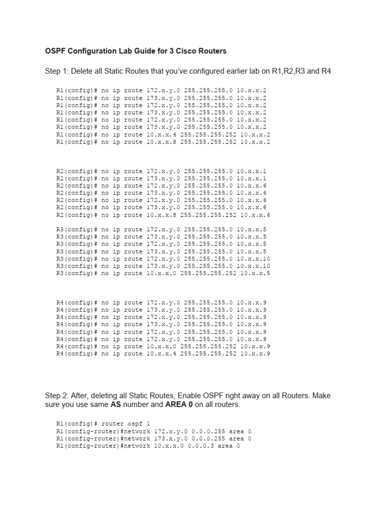Ospf Lab Guid | PDF | Router (Computing) | Routing