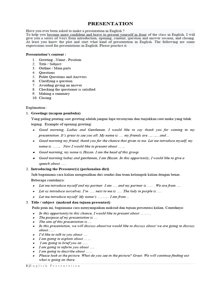 MATERIALS KD. 3.2. Presentation Expressions | PDF