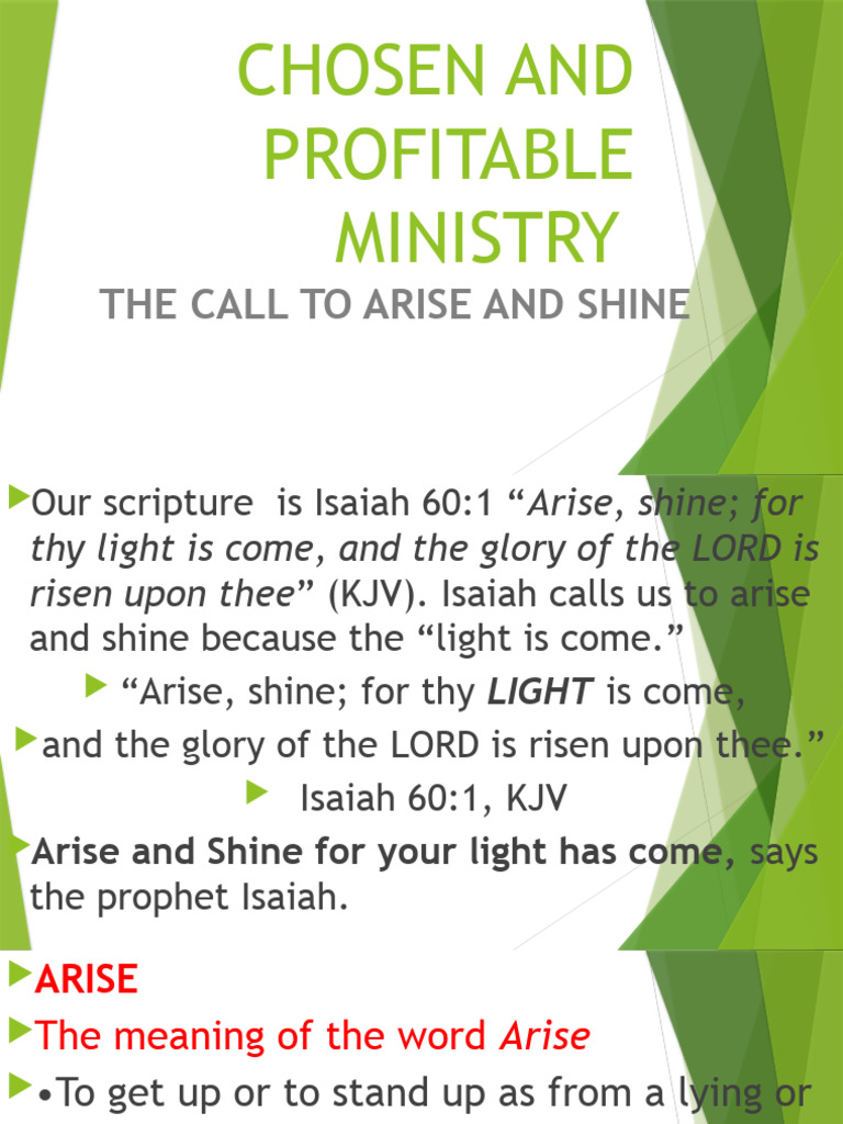 The Call to Arise and Shine | PDF | Jesus | Glory (Religion)
