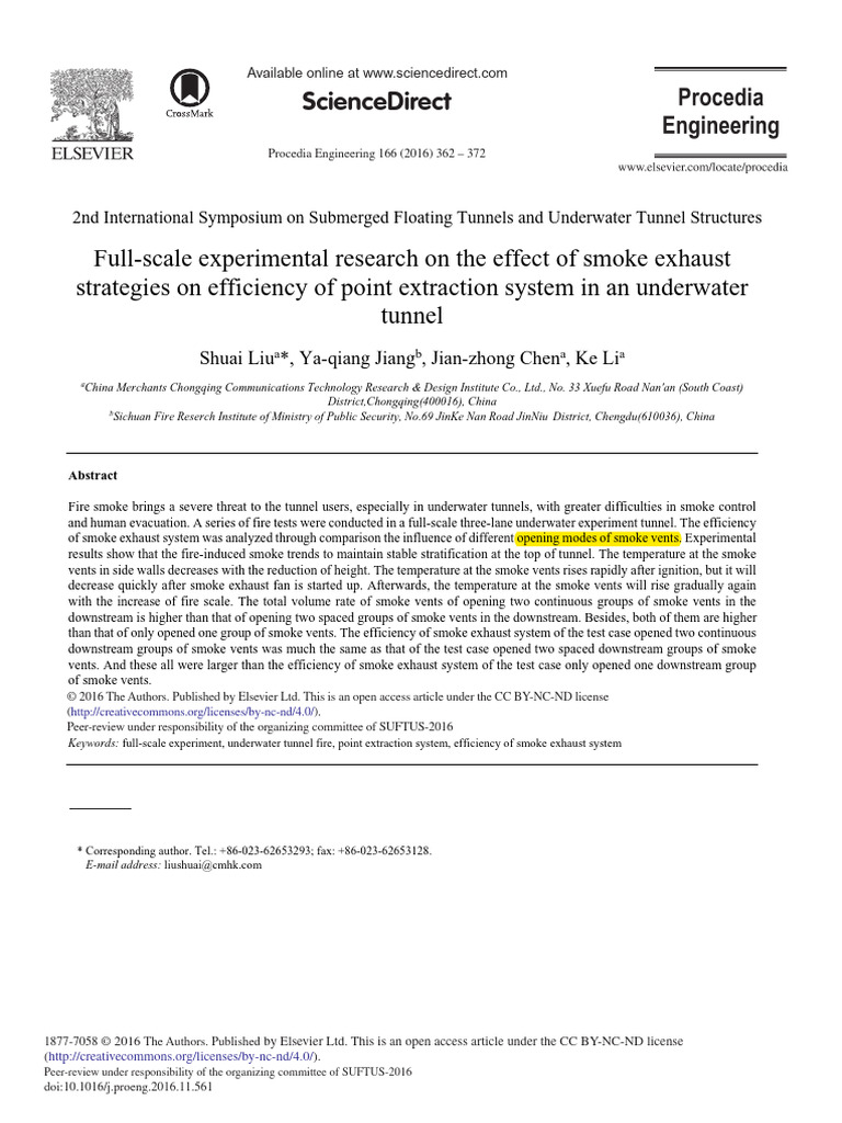 Full Scale Experimental Research On The Effect of Smoke Exhaust ...