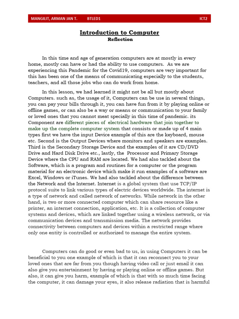 Computer Use and Reflection During Pandemic | PDF | Computer Network ...
