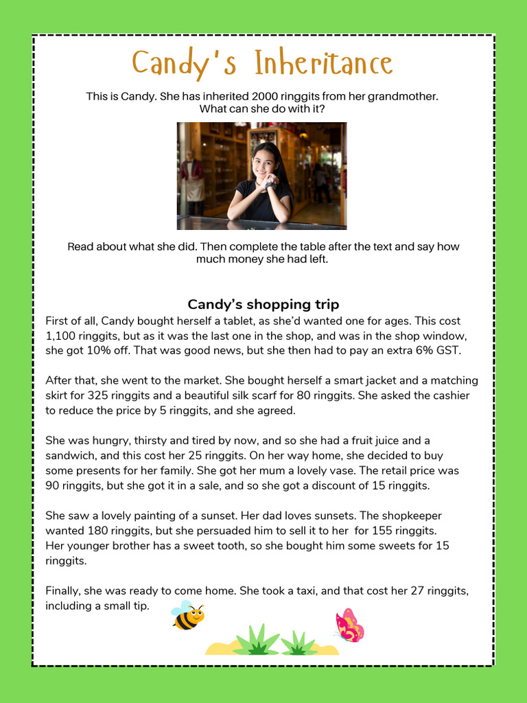 Candy Inheritance Text Lesson 3F1 | PDF | Marketing