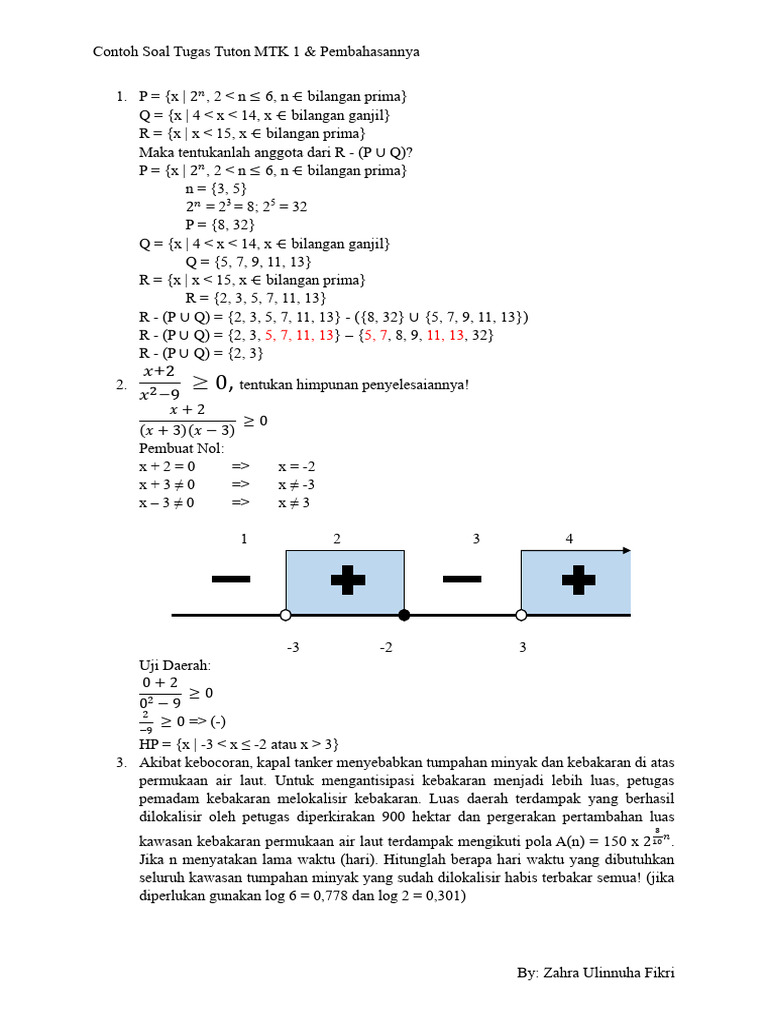 Contoh Soal Tugas Tuton MTK 1 & Pembahasannya (Fix) | PDF