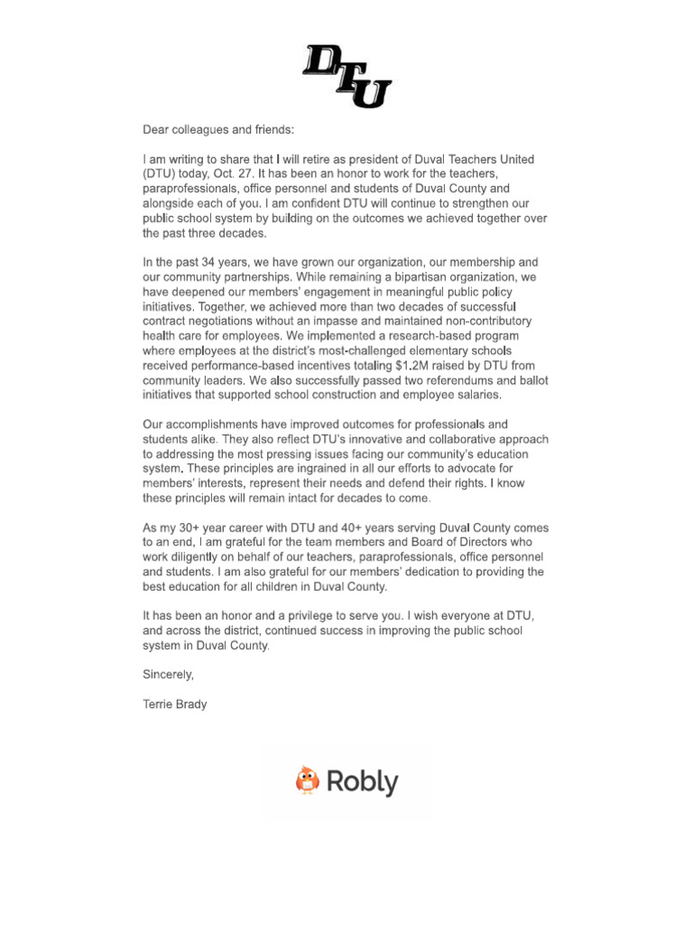 Brady Letter | PDF
