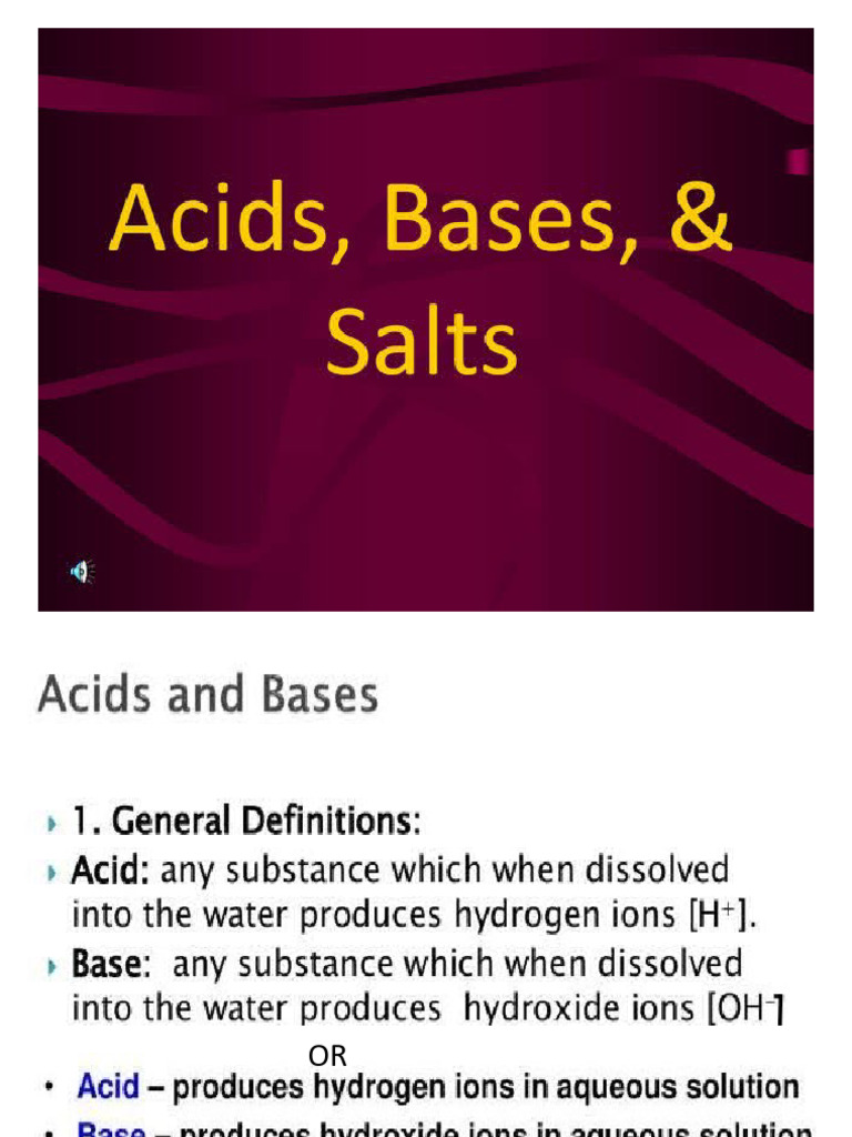 Acids, Bases and Salt, Edited | PDF