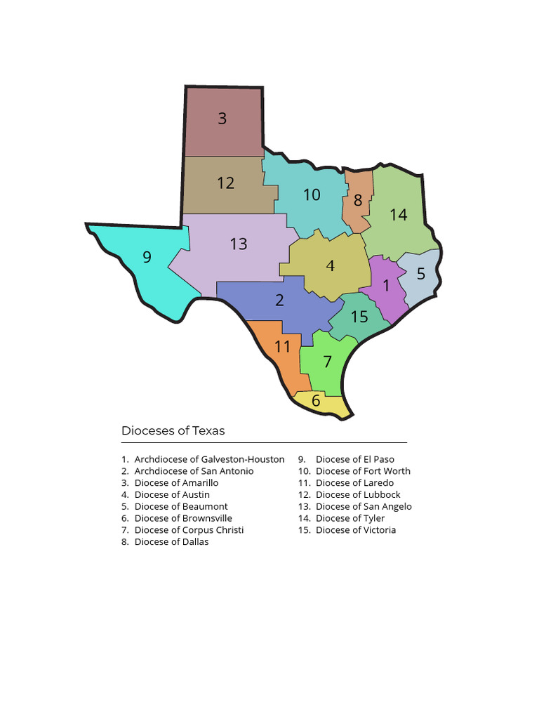 Texas Catholic Dioceses Overview | PDF