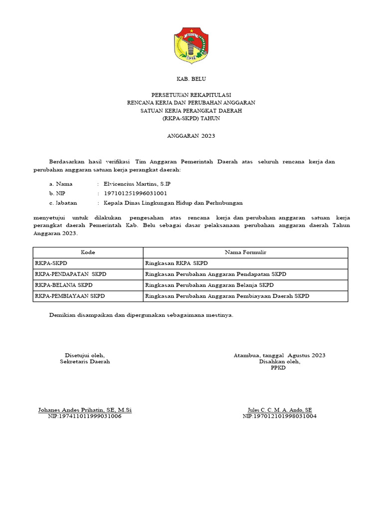 1 Halaman Persetujuan Dppa | PDF