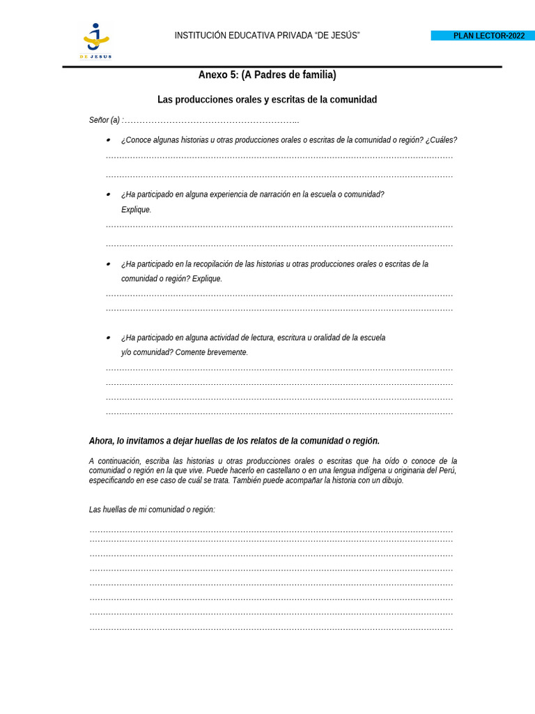 Anexos Encuesta Plan Lector - PPFF | PDF