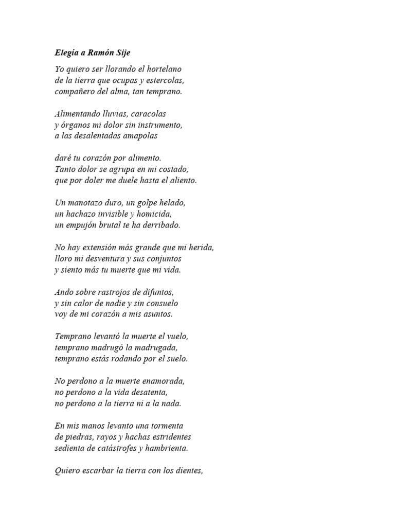 Elegía A Ramón Sije | PDF