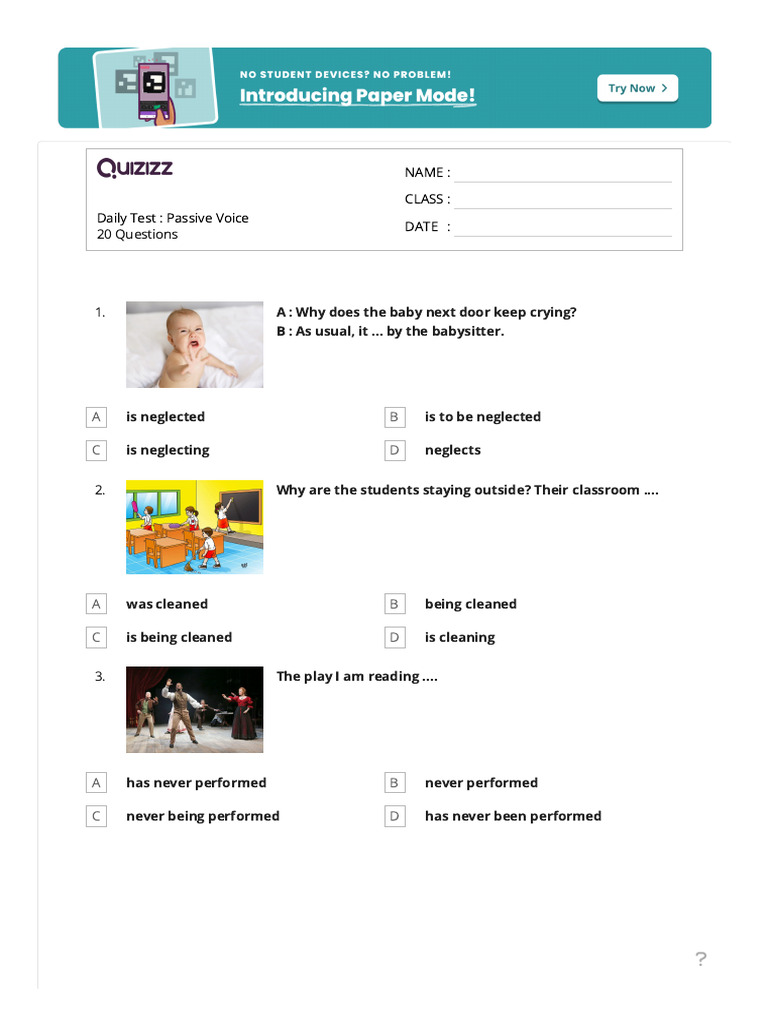 Daily Test Passive Voice Pdf Glasses