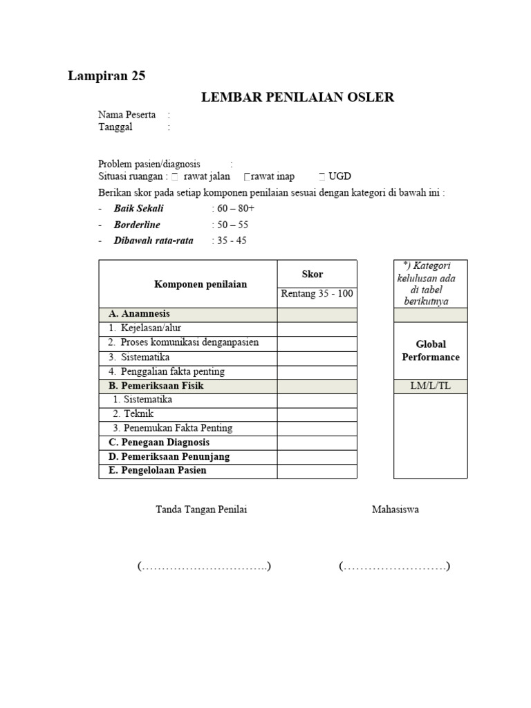 Penilaian OSLER untuk Mahasiswa Kedokteran | PDF | Karier & Perkembangan