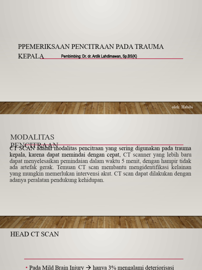 Pemeriksaan CT Scan Trauma Kepala | PDF