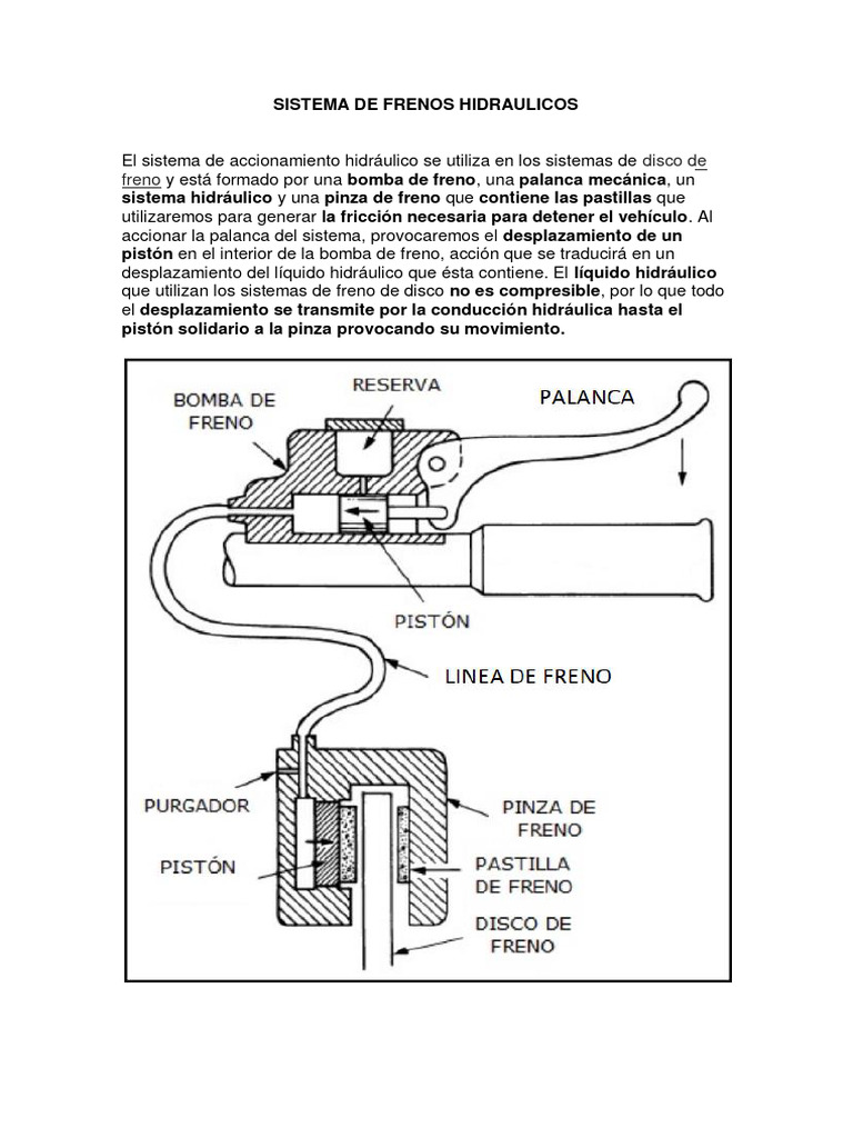 Sistema de Frenos Hidraulicos | PDF | Bomba | Palanca