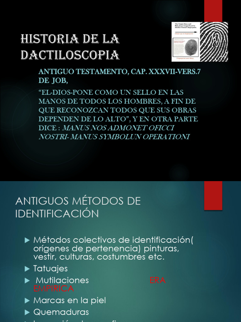 Historia de La Dactiloscopia 2 | PDF | Huella dactilar