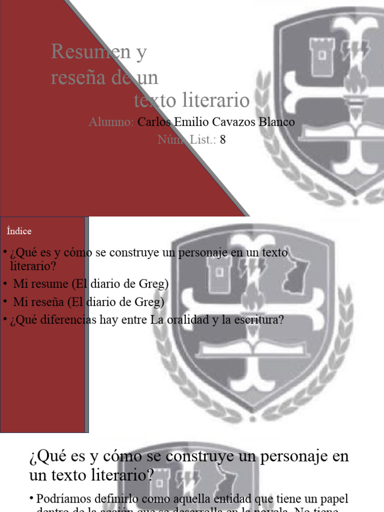 Resumen y Reseña de Un Texto Literario | PDF