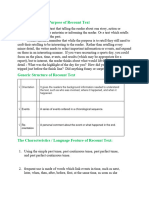 Recount Text Structure Explained | PDF | Verb | Languages