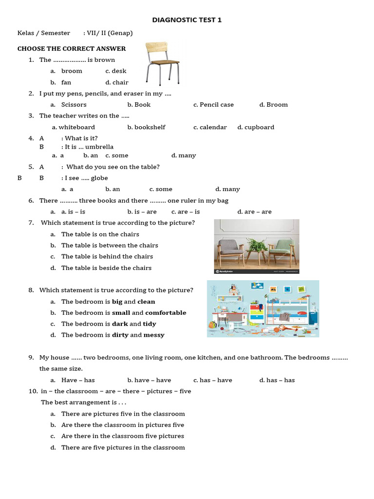 DIAGNOSTIC TEST 1 Sem 2 | PDF | Language Arts & Discipline
