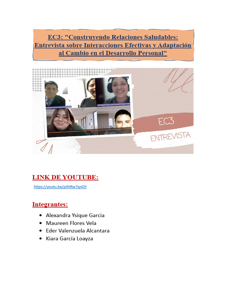 Ec3 Desarrollo Personal Entrevista | PDF