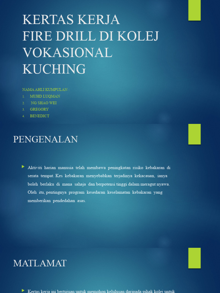 Kertas Kerja Fire Drill Di Kolej | PDF