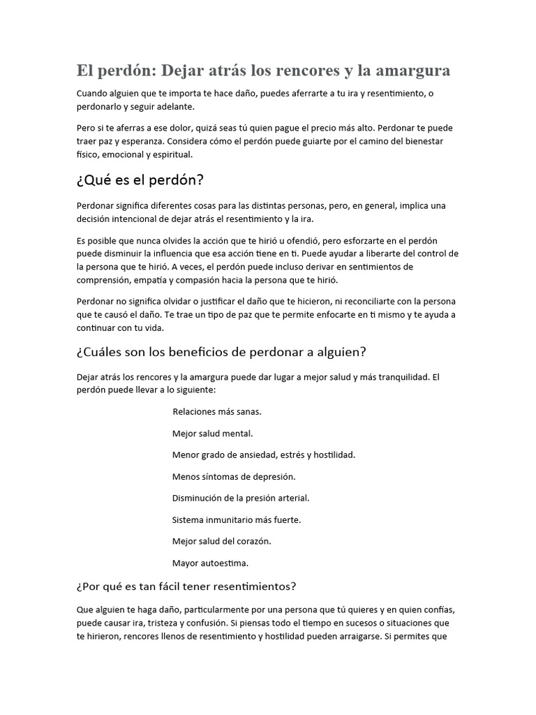 El Perdón | PDF | Perdón | Jesús